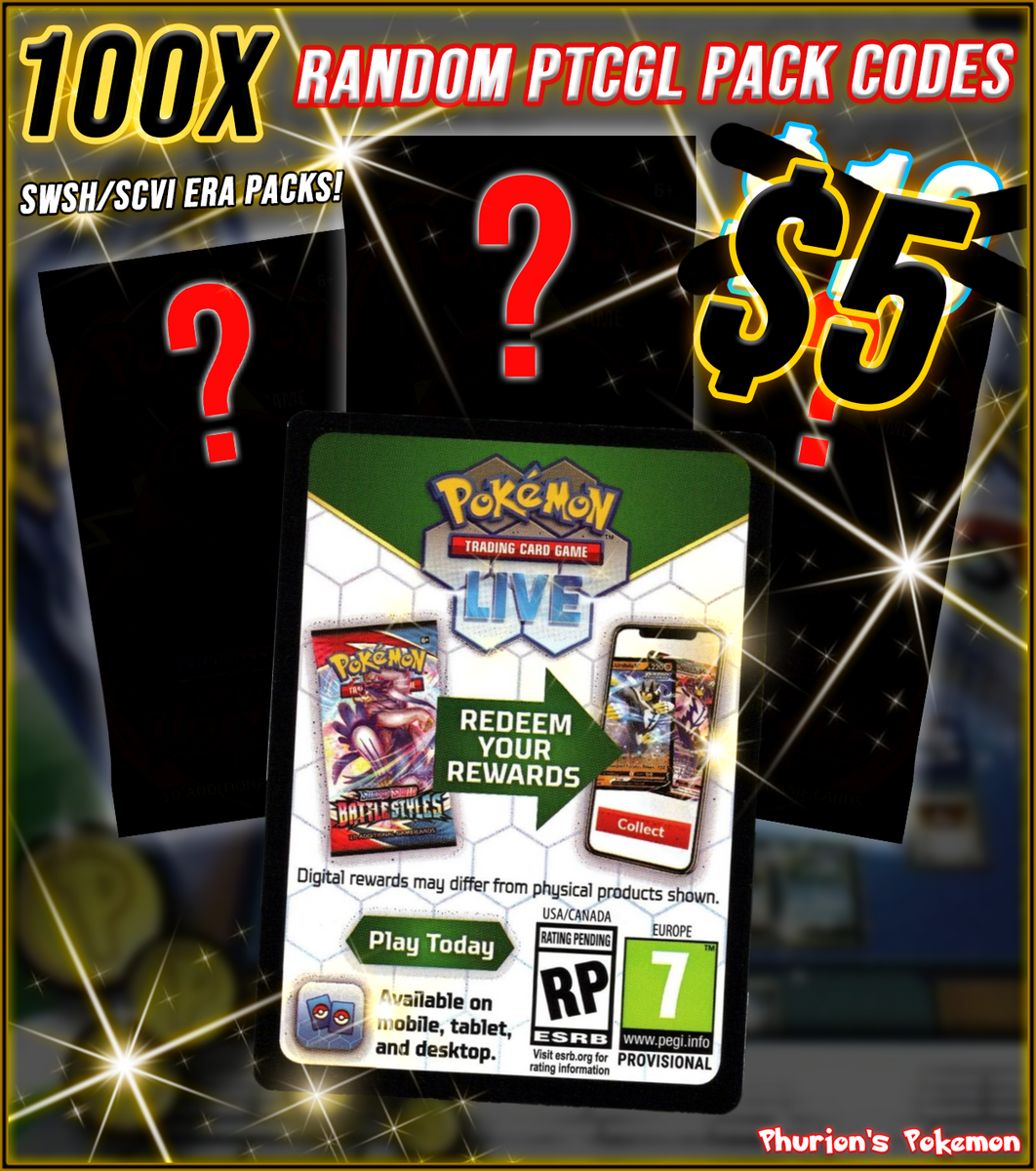 100x Random PTCGL Booster Pack Codes – Phurion