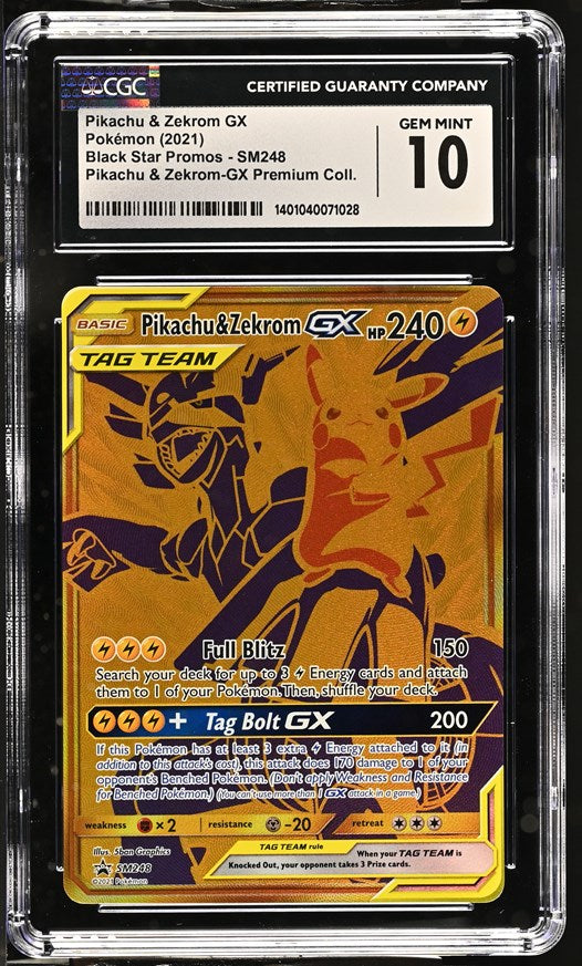 CGC GEM 10 Pikachu & Zekrom GX Gold Promo (Graded Card) – Phurion