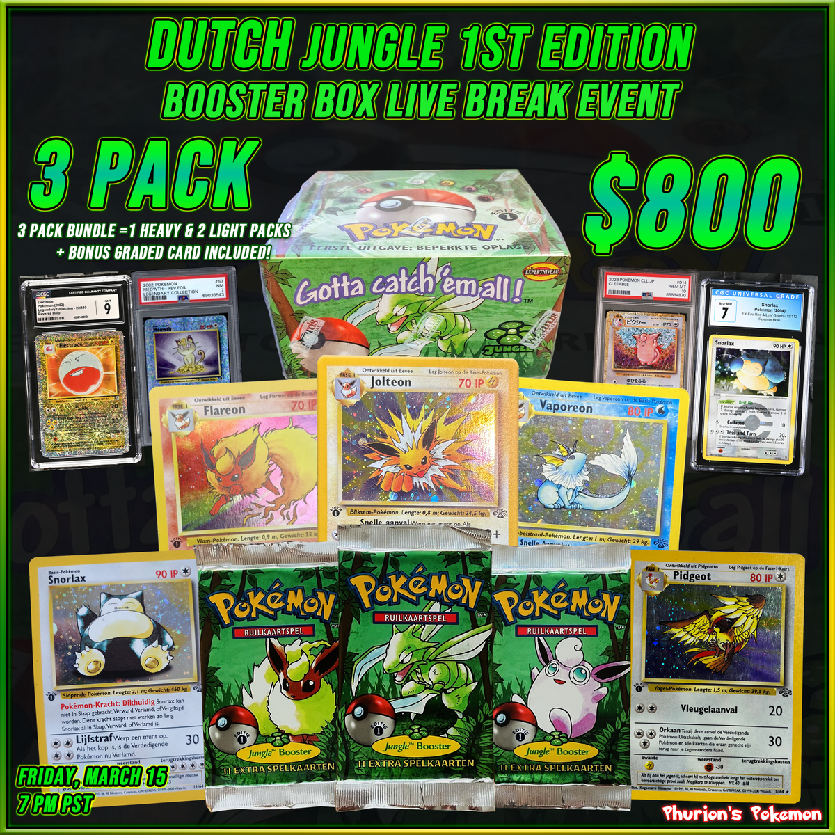 VINTAGE BOX BREAK EVENT 3/15 - DUTCH Jungle 1st Edition (Personal Brea ...