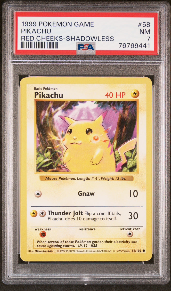 PSA 7 Pikachu Shadowless Red Cheeks (Graded Card) – Phurion