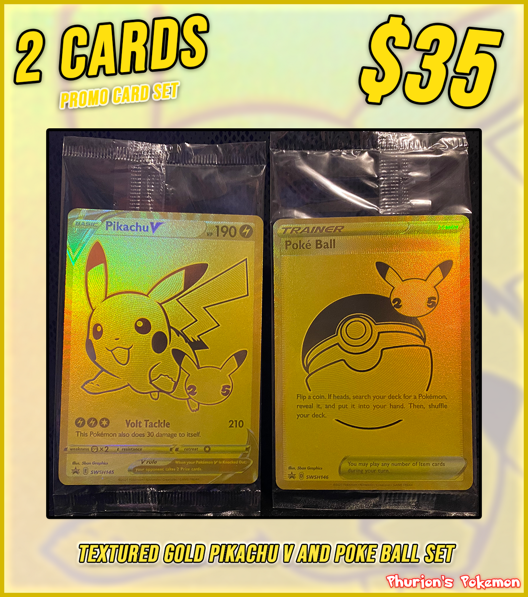 GOLD Pikachu V & Poke Ball Promo Set (Singles) (Promos) – Phurion